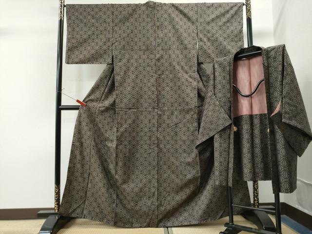 平和屋着物○男性 結城紬 アンサンブル 杢 正絹 逸品 CAAS6900yc 平和