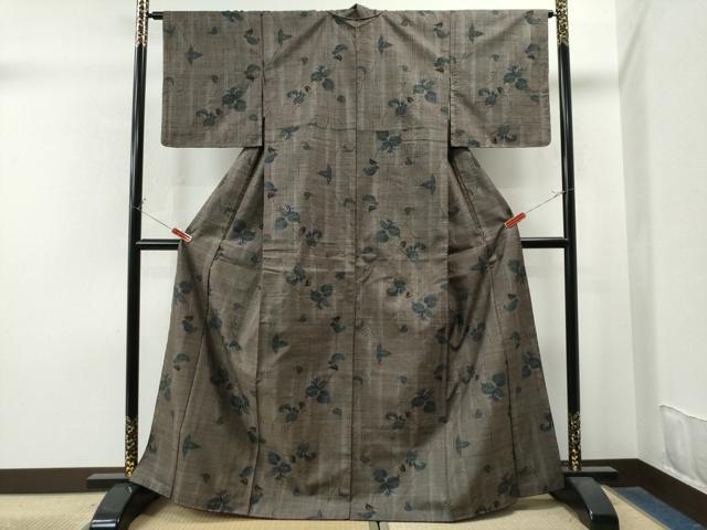 平和屋着物○本場大島紬 一元絣 間道 正絹 逸品 AAAZ4946ph 平和屋着物