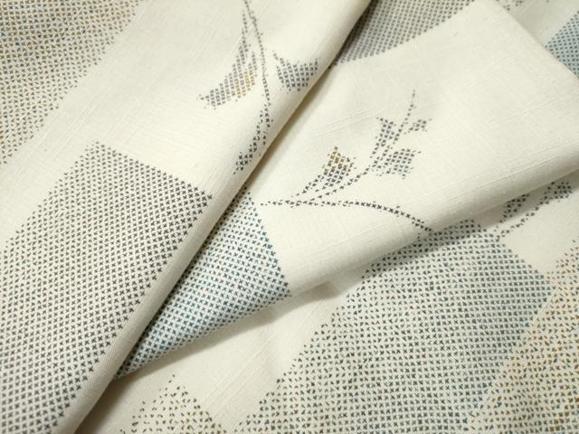 平和屋着物●上質な紬　短冊花唐草文　正絹　逸品　CAAU1671yc