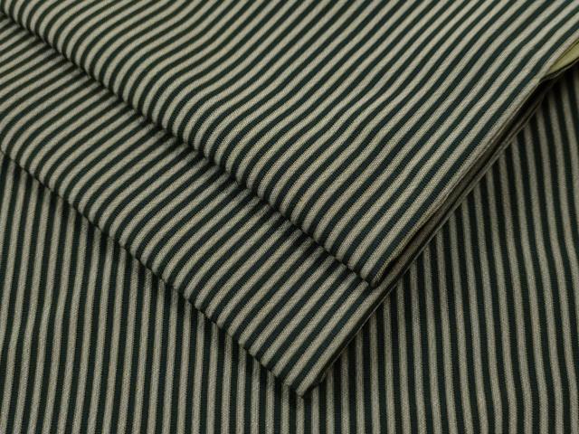 平和屋着物●上質なお召　縞　黒地　正絹　逸品　CAAU1674yc