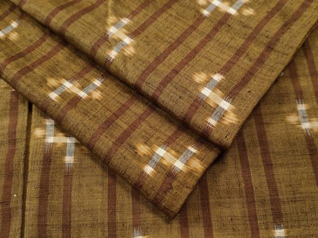 平和屋着物●上質な紬　絣文様　正絹　逸品　CAAU1684yc