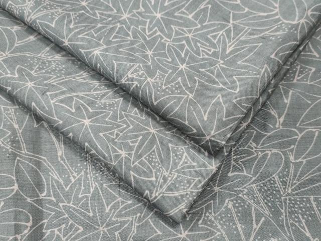 平和屋着物●上質な小紋　紬地　楓　正絹　逸品　CAAU1692yc