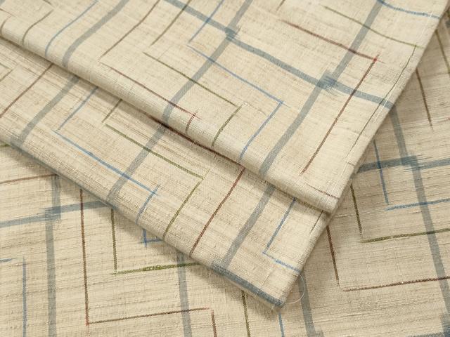 平和屋着物●上質な紬　幾何学模様　正絹　逸品　未使用　CAAU1697yc