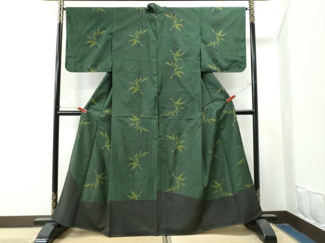 平和屋着物●本場大島紬　9マルキ　枝葉文　正絹　逸品　未使用　CAAU1715yc