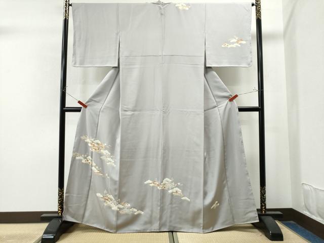 平和屋着物●銀座きしや　訪問着　駒刺繍　松梅吉祥花文　金彩　正絹　逸品　未使用　CAAU1722yc