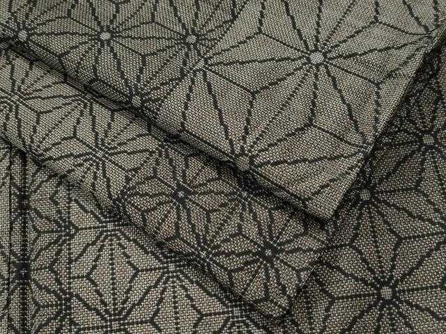 平和屋着物●本場大島紬　9マルキ　麻の葉文様　正絹　逸品　CAAU1728yc