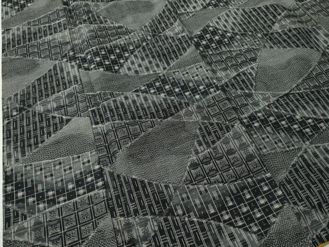 平和屋着物○上質な紬 吉祥文 黒地 正絹 逸品 CAAU1731yc