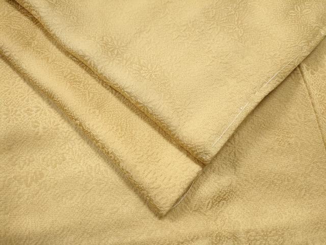 平和屋着物●上質な色無地　草花地紋　飴色　正絹　逸品　未使用　CAAU1736yc