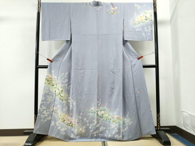 平和屋着物●訪問着　友禅　作家物　枝花文　暈し染め　正絹　逸品　CAAU1774yc