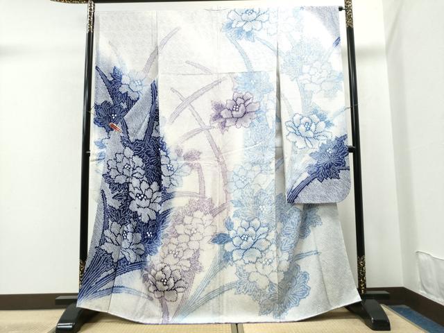 平和屋着物●名門　藤娘きぬたや・総絞り　振袖　草花文　暈し染め　正絹　逸品　CAAU1801yc