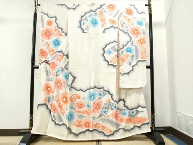平和屋着物●豪華振袖　総絞り　舞花文　正絹　逸品　CAAU1802yc