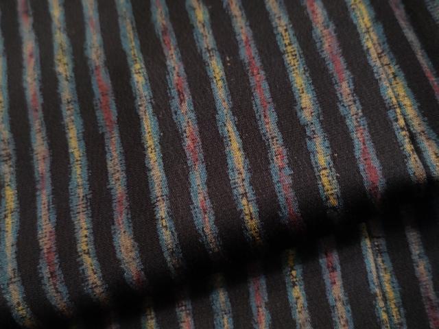 平和屋着物●訪問着　縞　黒地　正絹　逸品　未使用　CAAU1813yc