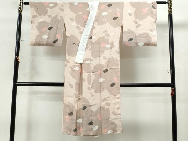 平和屋着物●長襦袢　無双仕立て　舞桜文　正絹　逸品　CAAU1816yc