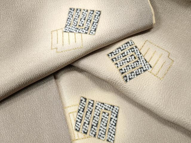 平和屋着物●上質な小紋　源氏香　蛍暈し　金彩　鬼しぼ縮緬　正絹　逸品　CAAU1827yc