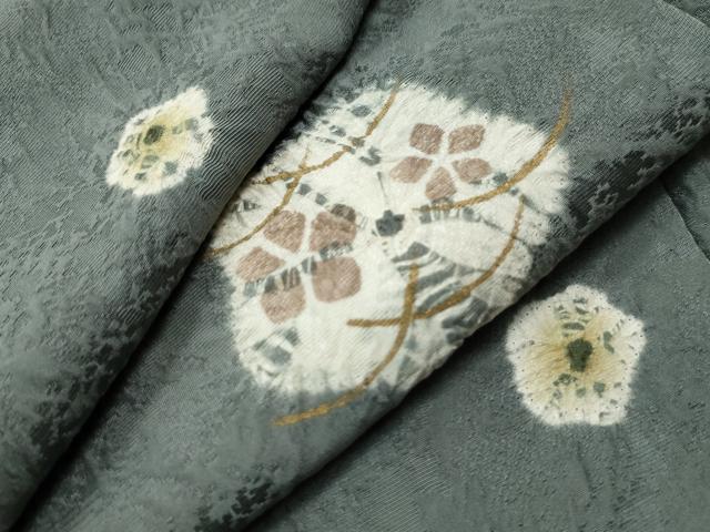 平和屋着物●上質な小紋　絞り　舞花文　金彩　正絹　逸品　未使用　CAAU1875yc