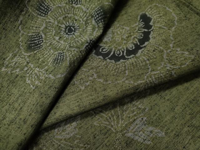 平和屋着物●上質な小紋　紬地　更紗舞花文　正絹　逸品　未使用　CAAU1890yc