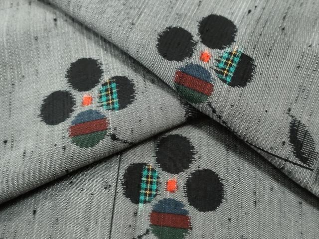 平和屋着物●上質な紬　枝花文　正絹　逸品　未使用　CAAU1908yc