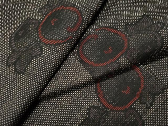 平和屋着物●本場大島紬　7マルキ　万寿菊　正絹　逸品　CAAU1922yc