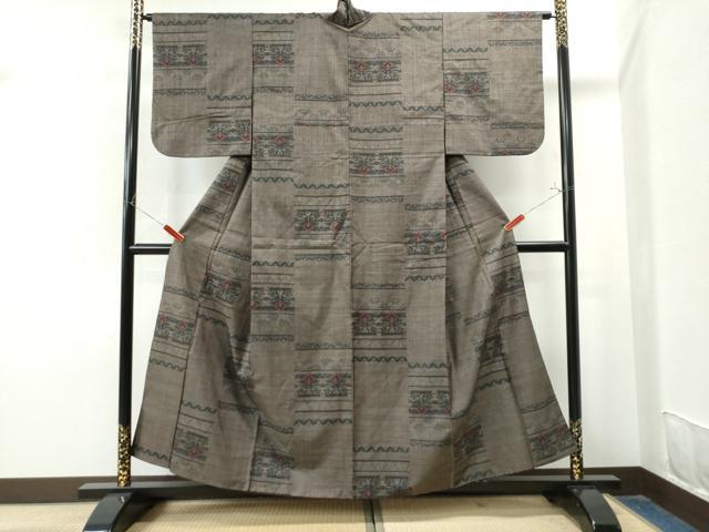 平和屋着物●本場染大島紬　訪問着　霞文　暈し染め　無落款　正絹　逸品　未使用　DAAW5701ud 平和屋着物○本場染大島紬 訪問着 段霞文 ますいわ屋扱い