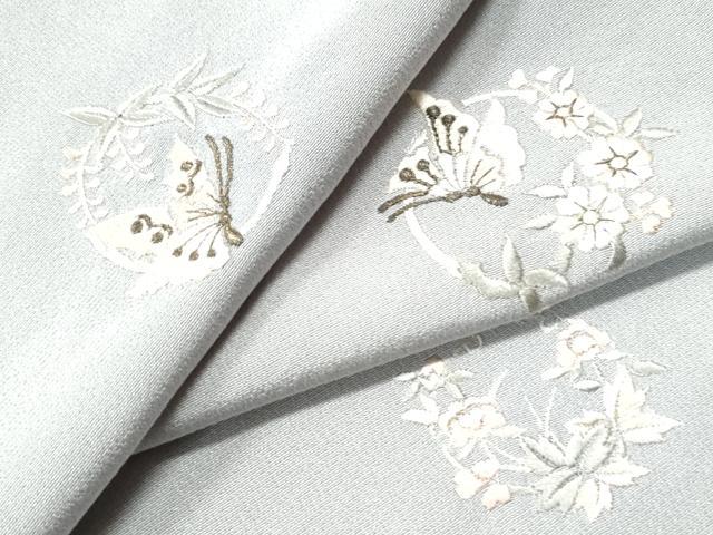 平和屋着物●訪問着　総刺繍　花蝶文　金糸　正絹　逸品　CAAU1953yc