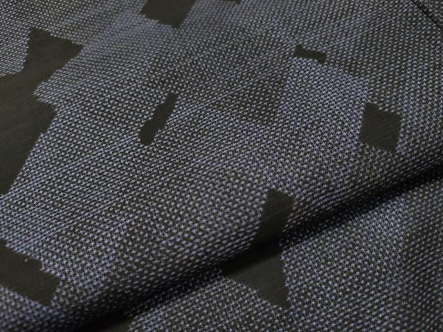 平和屋着物▽本場大島紬 単衣 色紙重ね 黒地 正絹 逸品 BAAT1147hv