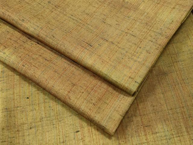 平和屋着物●上質な紬　格子柄　正絹　逸品　CAAU1974yc