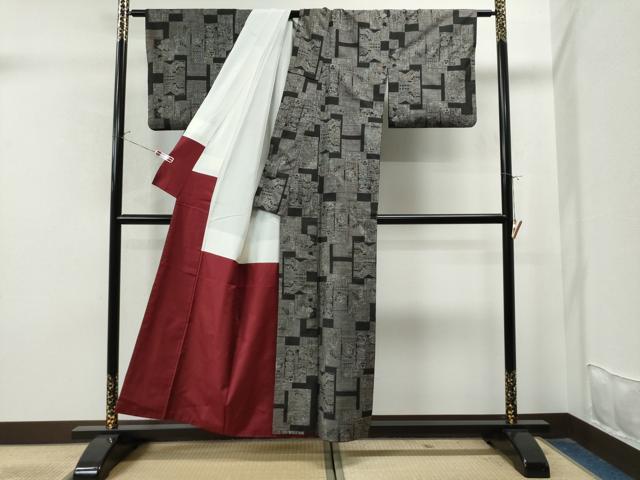 平和屋着物○本場大島紬 9マルキ 色紙花文 正絹 逸品 未使用 BAAU4734gt