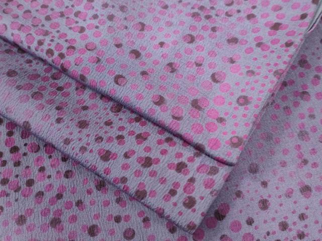 平和屋着物●上質な小紋　丸文　お召縮緬　正絹　逸品　CAAU2000yc