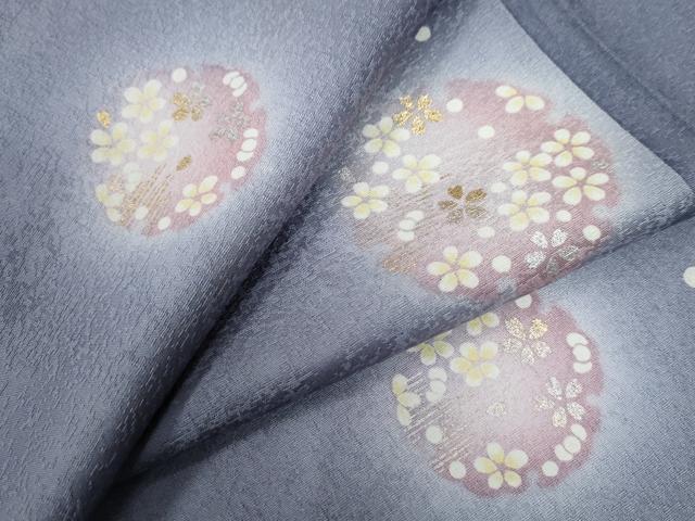 平和屋着物●上質な小紋　舞花丸文　蛍暈し　金彩　正絹　逸品　CAAU2020yc