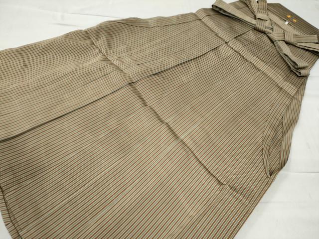 平和屋着物●男性　馬乗り袴　縞　正絹　逸品　CAAU2033yc