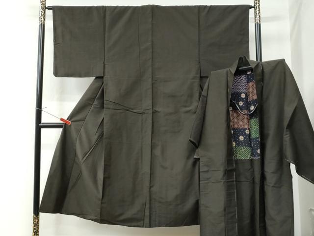 平和屋着物●男性　紬　アンサンブル　縞　正絹　逸品　CAAU2035yc