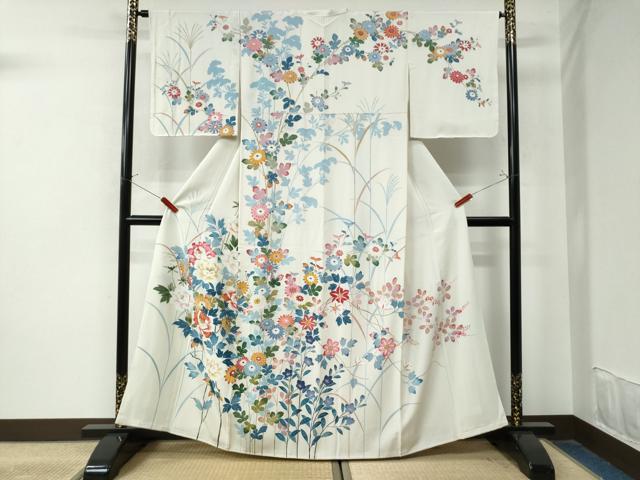 平和屋着物●訪問着　友禅　牡丹花文　正絹　逸品　未使用　CAAU2039yc