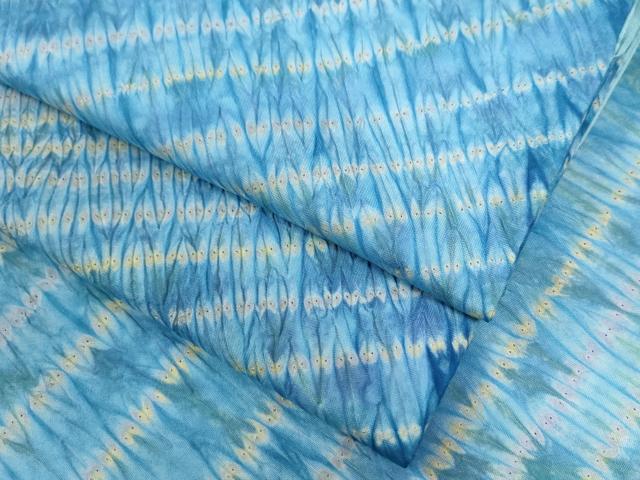 平和屋着物●本場染大島紬　杢目絞り　斜線文　暈し染め　正絹　逸品　CAAU2058yc