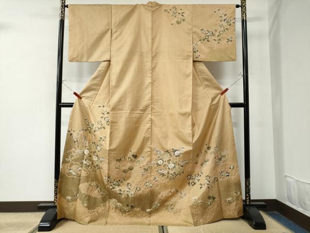 平和屋着物●訪問着　手描き　絞り　辻が花　正絹　逸品　CAAU2085yc