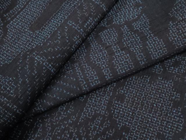 平和屋着物●結城紬　80亀甲　エ霞雪輪吉祥文　正絹　逸品　CAAU2137yc