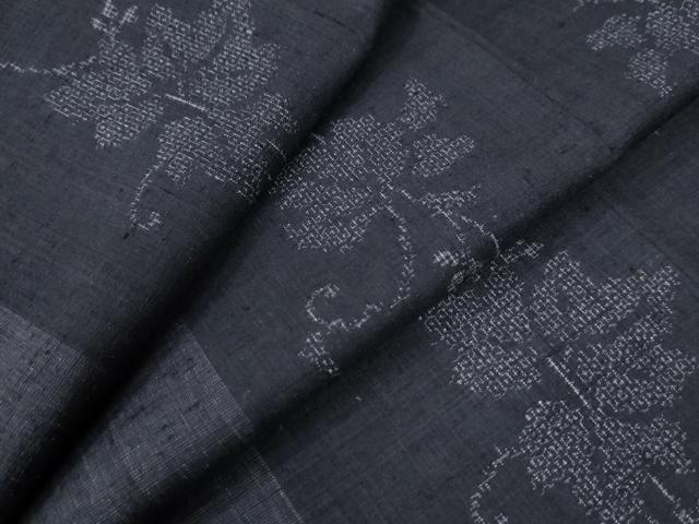 平和屋着物●本場結城紬　重要無形文化財　100亀甲　飛び亀甲柄　蔦の葉花文　正絹　逸品　未使用　CAAU2148yc