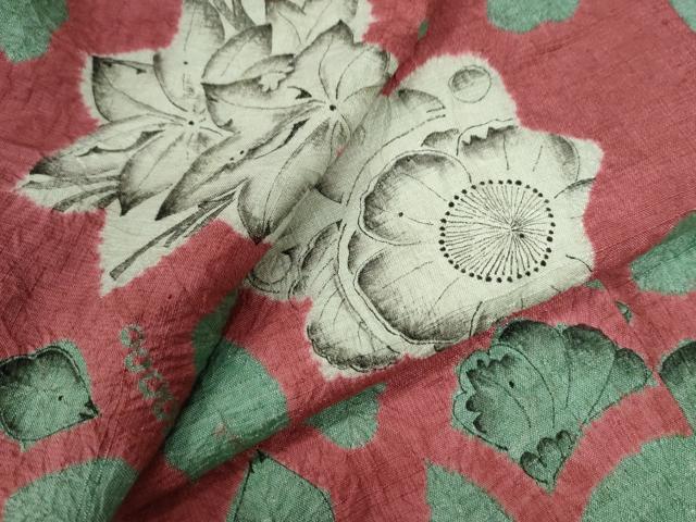 平和屋着物●西洞院辻が花　大脇一心　小紋　紬地　手描き　正絹　逸品　未使用　CAAU2156yc