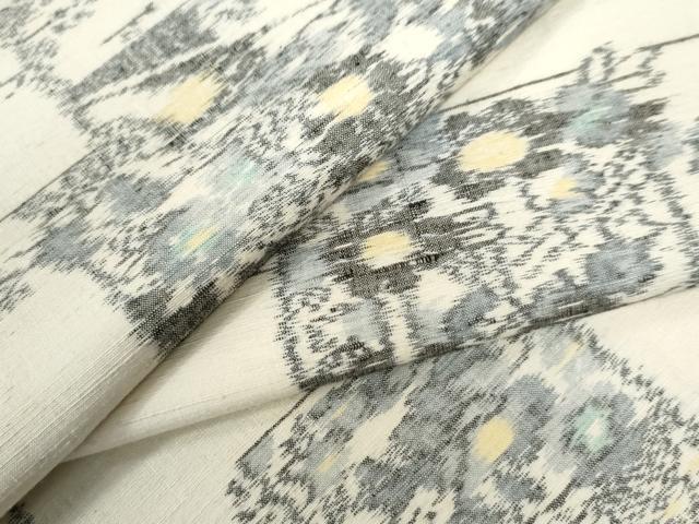平和屋着物●上質な紬　色紙重ね草花文　正絹　逸品　CAAU2158yc