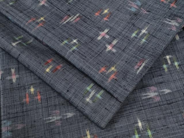 平和屋着物●上質な紬　絣文様　正絹　逸品　CAAU2171yc