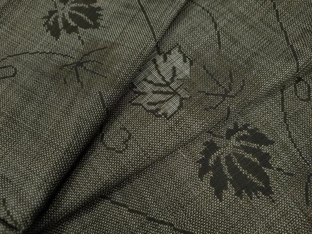 平和屋着物●本場大島紬　9マルキ　蔦の葉文　正絹　逸品　CAAU2187yc