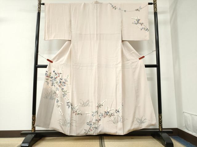 平和屋着物●訪問着　友禅　枝花文　暈し染め　正絹　逸品　CAAU2226yc