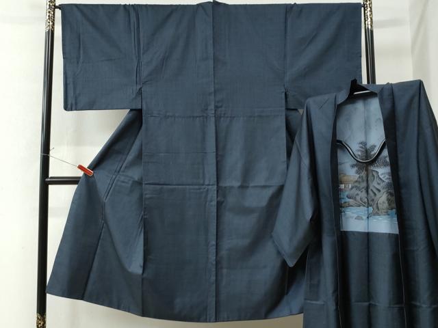 平和屋着物●男性　本場大島紬　アンサンブル　100亀甲　総詰め　正絹　逸品　CAAU2263yc