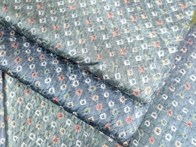 平和屋着物●上質な小紋　総絞り　暈し染め　正絹　逸品　未使用　CAAU2313yc