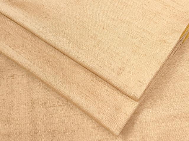 平和屋着物●結城紬　色無地　雄黄色　正絹　逸品　CAAU2386yc