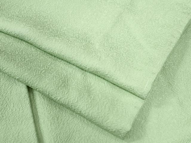 平和屋着物●上質な色無地　吉祥地紋　若葉色　正絹　逸品　未使用　CAAU2390yc