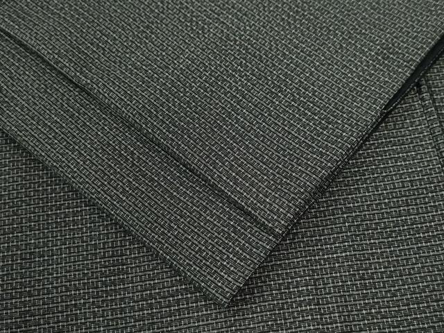 平和屋着物●男性　紬　吉祥文　黒地　正絹　逸品　CAAU2391yc