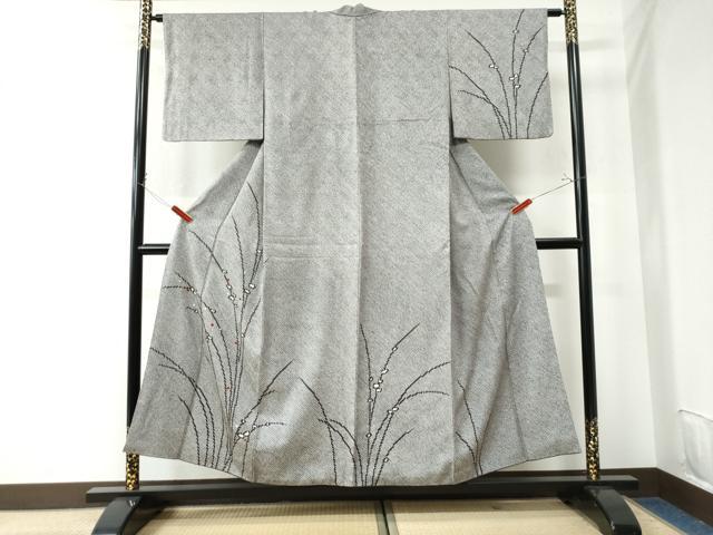 平和屋着物●訪問着　総絞り　刺繍　草花文　金糸　正絹　逸品　CAAU2423yc