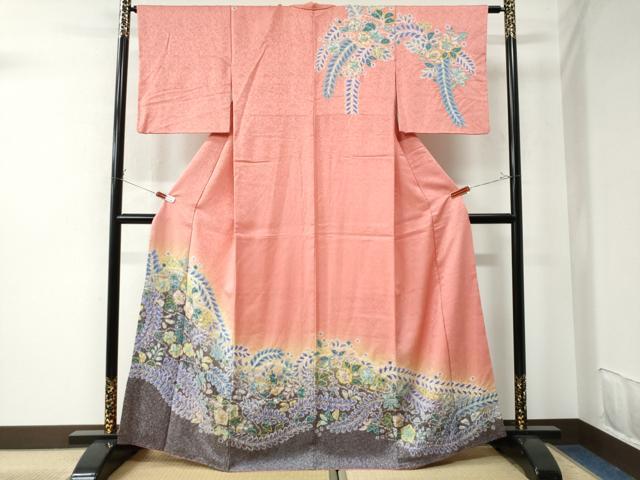 平和屋着物●訪問着　辻が花　手描き　絞り　暈し染め　正絹　逸品　CAAU2436yc