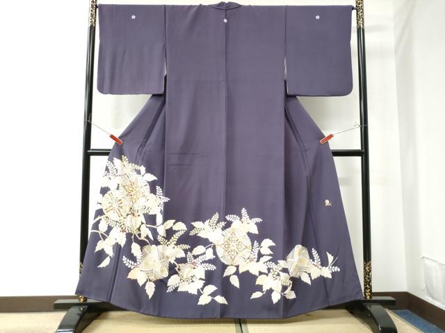 平和屋着物●豪華色留袖　駒刺繍　桐花唐草文　金彩　正絹　逸品　CAAU2447yc