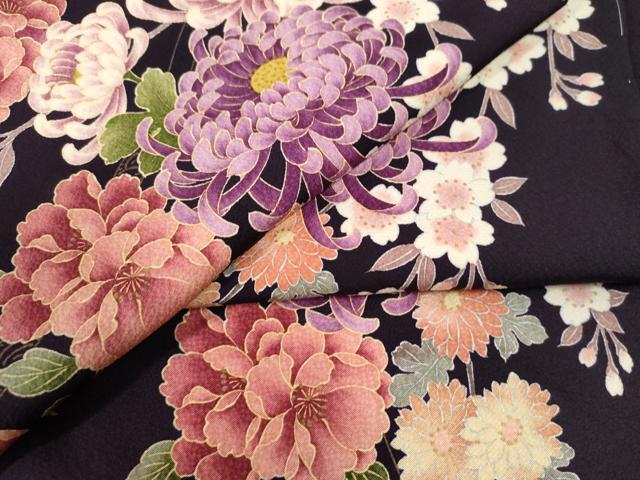 平和屋着物●上質な小紋　乱菊枝花文　金彩　正絹　逸品　未使用　CAAU2484yc